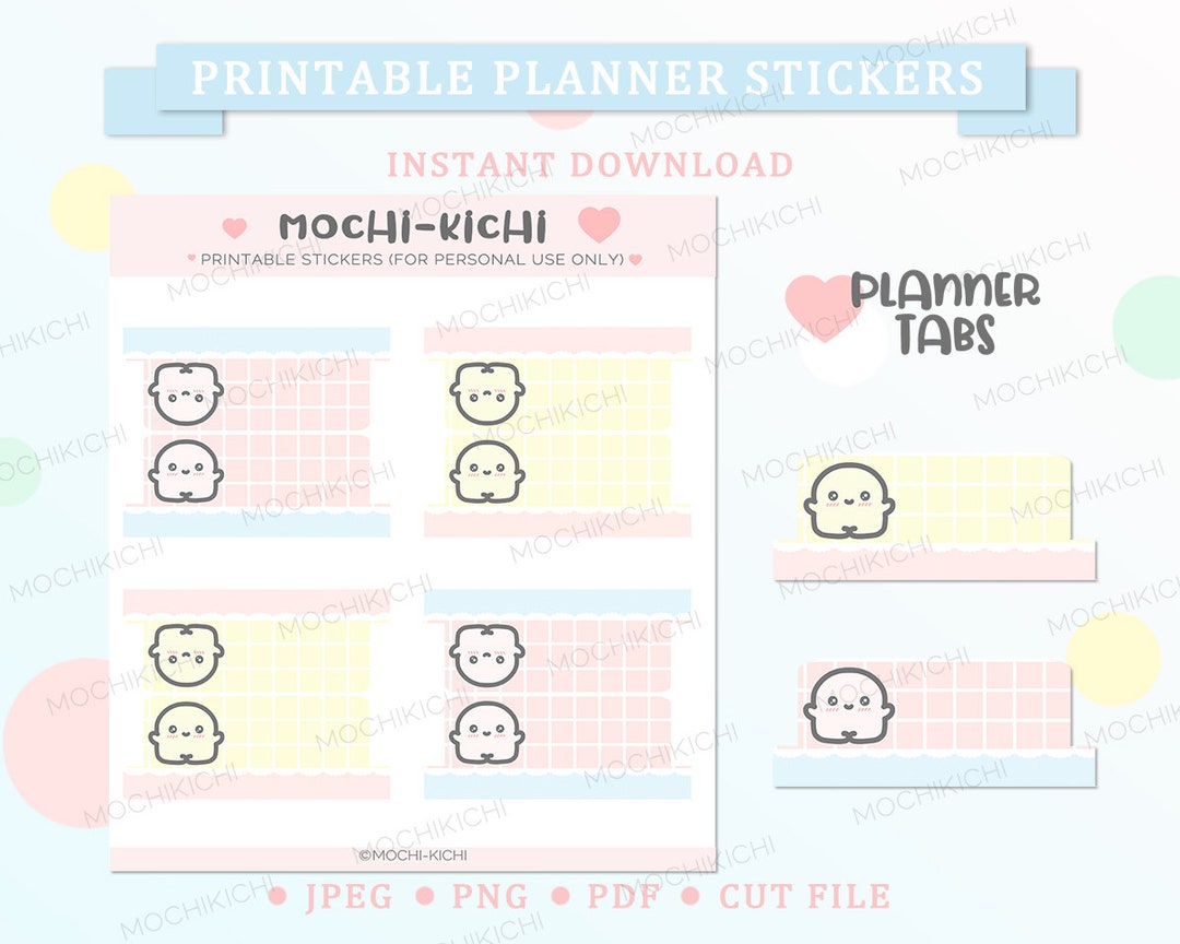 Cute Planner Tabs Printable Planner Sticker/ Blank Tabs Printable ...