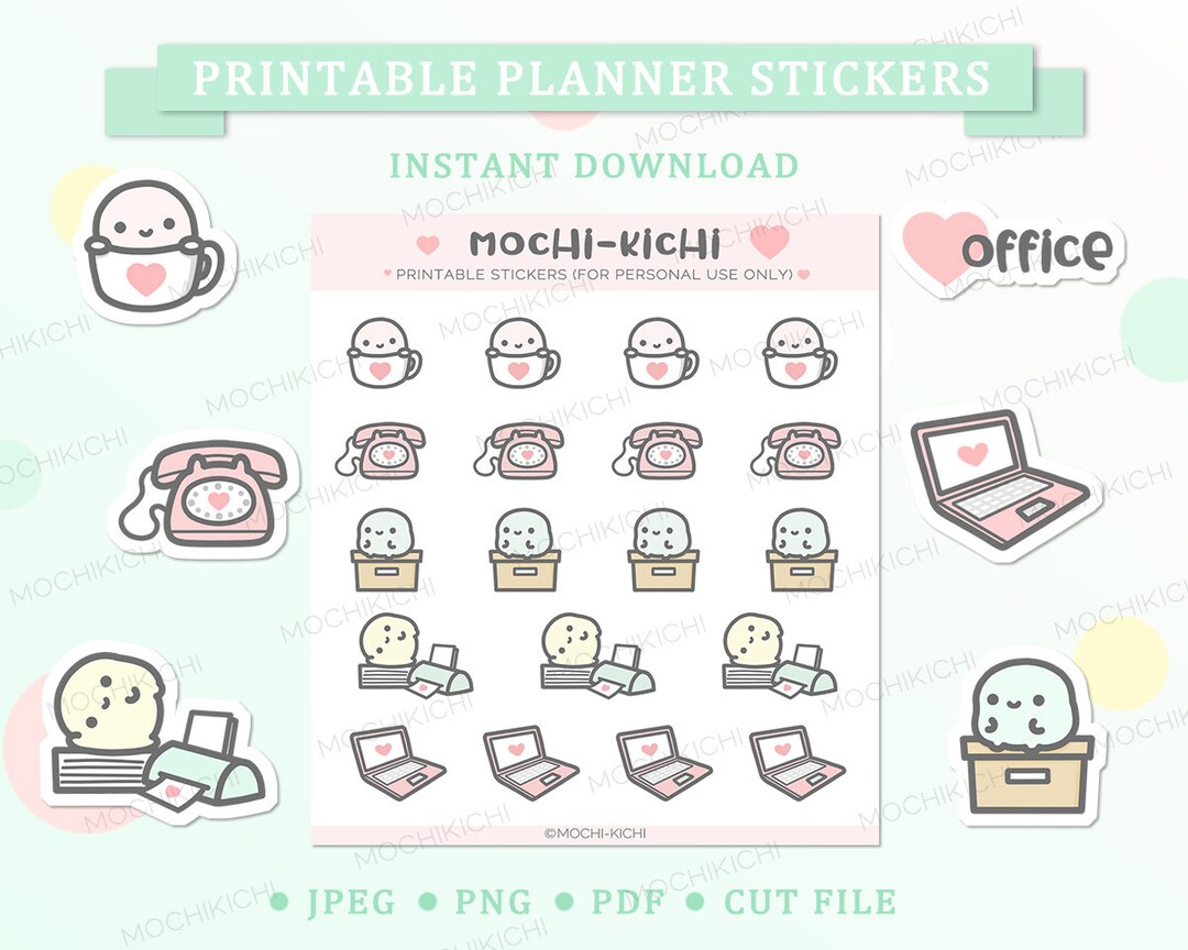Cute Office Printable Planner Sticker/ Work Printable Planner Sticker ...