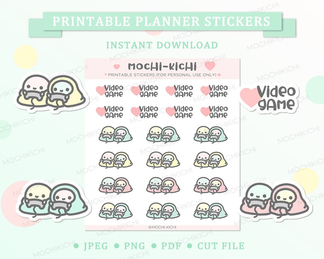 Cute Printable Video Game Planner Sticker/ Gaming Planner Sticker/ Game ...