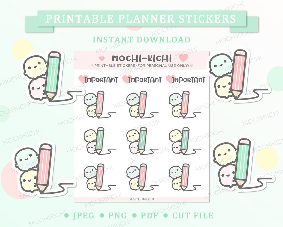 Cute Reminder Printable Planner Sticker/ Pencil Printable Planner ...