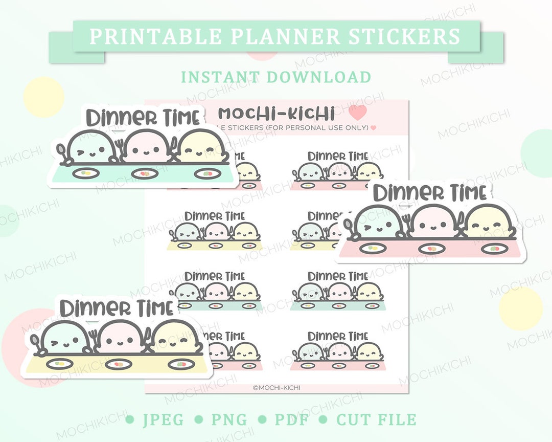 Family Dinner Printable Planner Sticker/ Family Gathering Printable ...