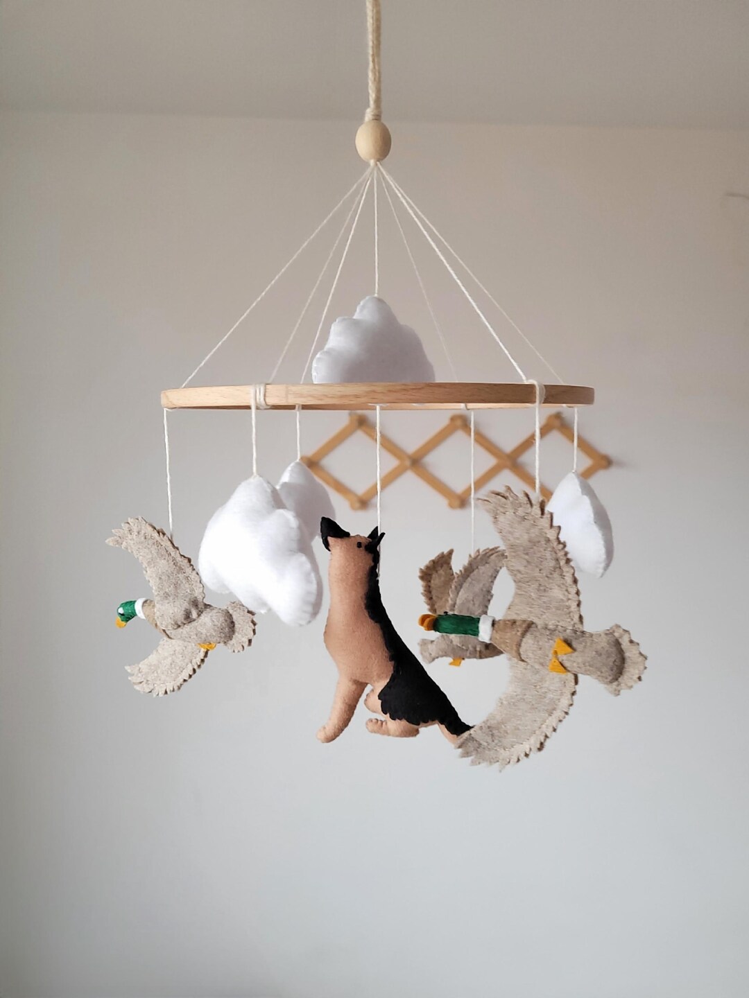 Duck Mobile for Crib, German Shepherd, Mallard Duck Nursery Decor ...