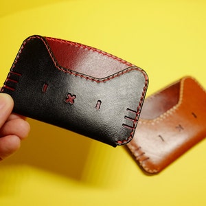 Cute Cat Card Holder/wallet With Pull Tag tail - Etsy