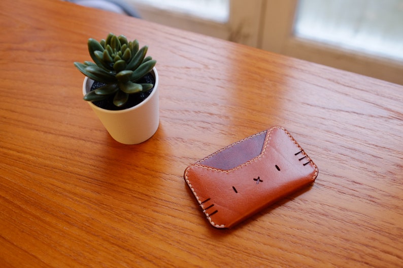 Cute Cat Card Holder/wallet With Pull Tag tail - Etsy