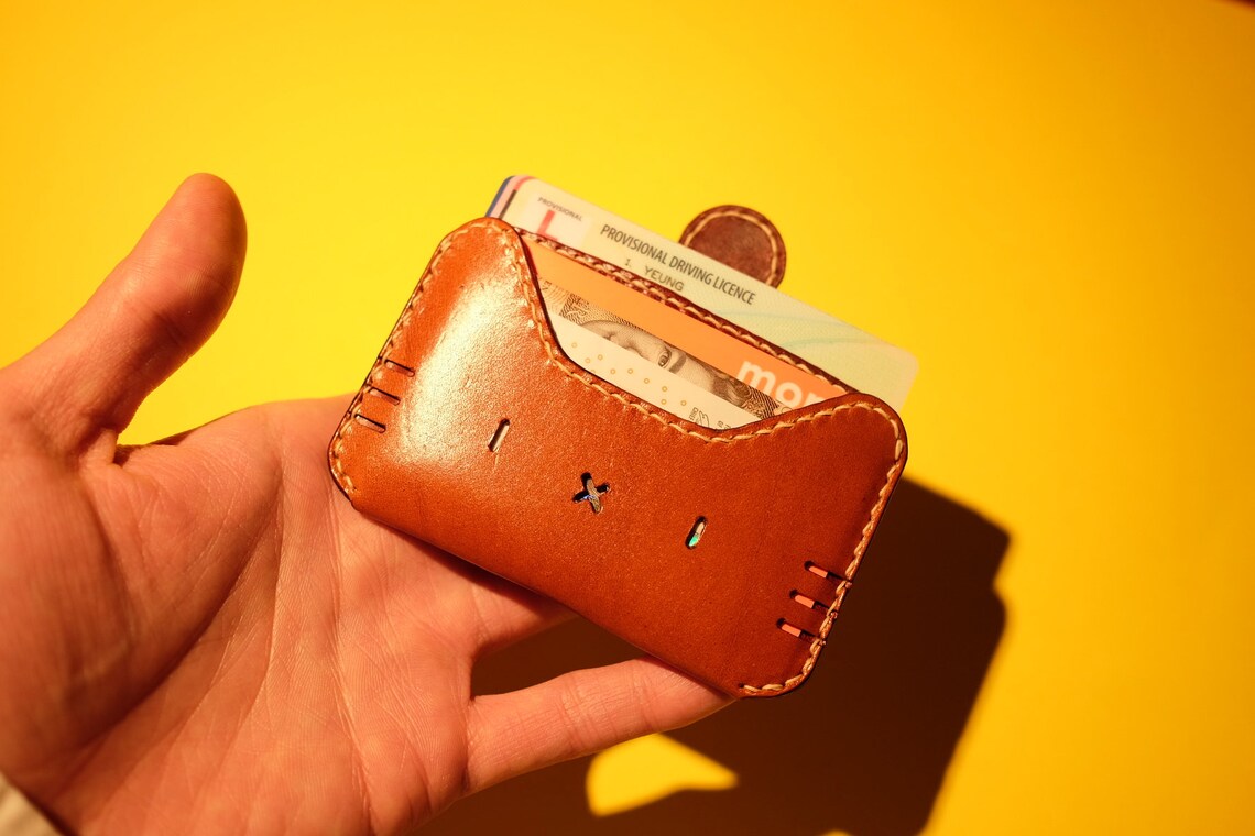 Cute Cat Card Holder/wallet With Pull Tag tail - Etsy