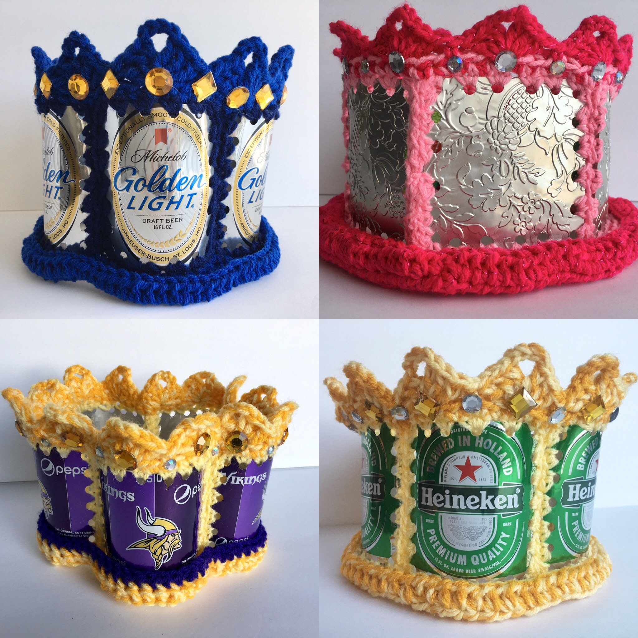 Beer Can Custom Crown With Jewels - Etsy