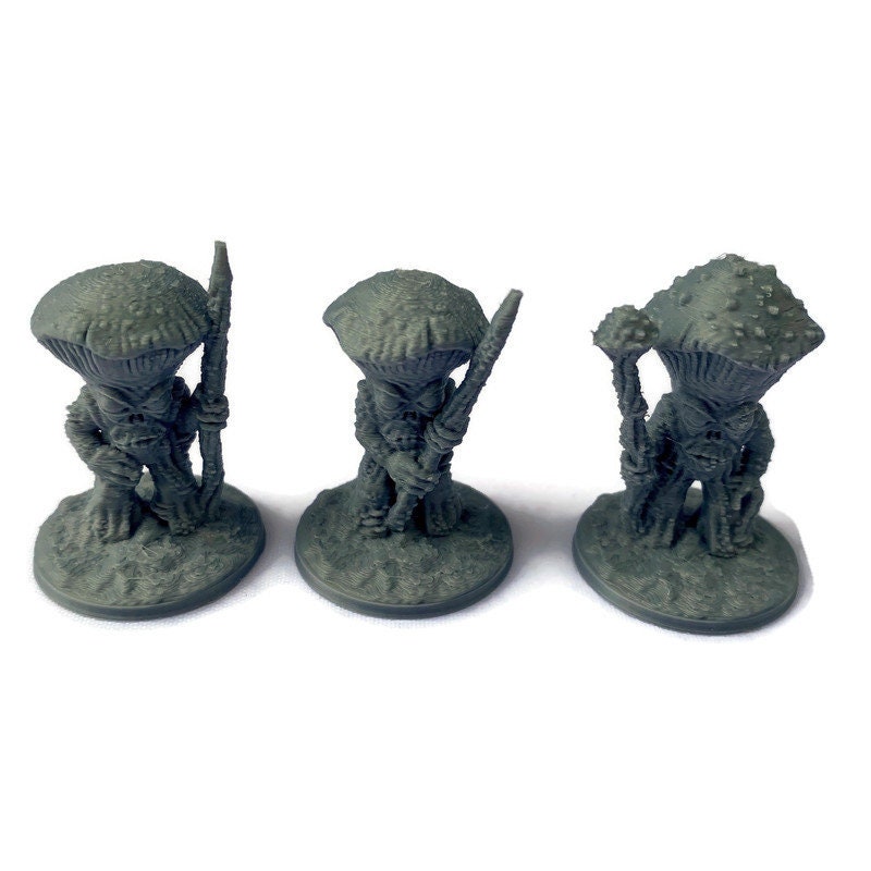 5 Myconid Mushroom Warriors 28mm Scale Cave Monster Miniatures | Etsy