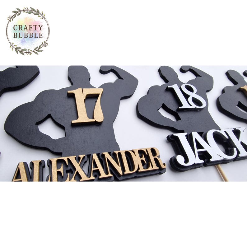 Gym Cake Topper | Fitness Birthday Cake Decoration | Weight Lifting ...