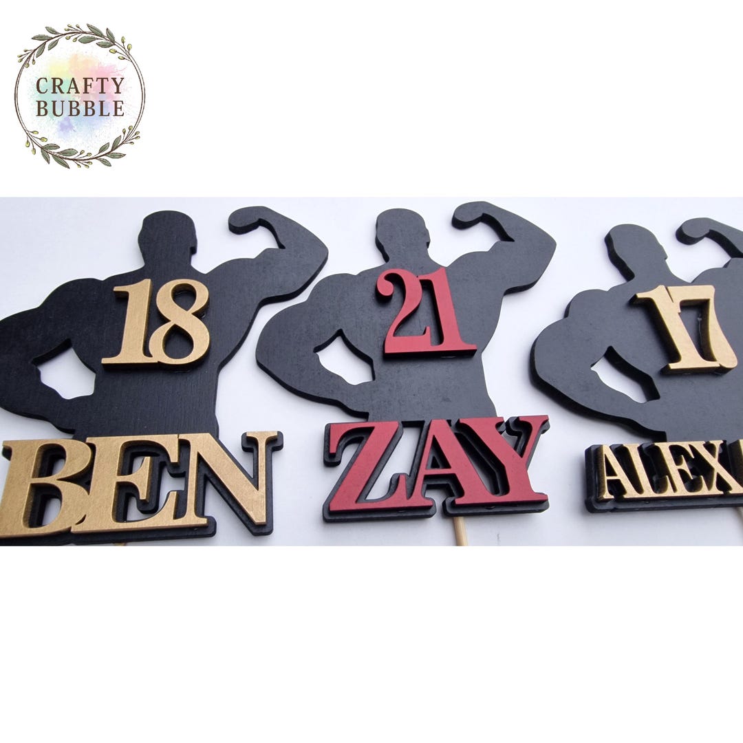 Gym Cake Topper | Fitness Birthday Cake Decoration | Weight Lifting ...