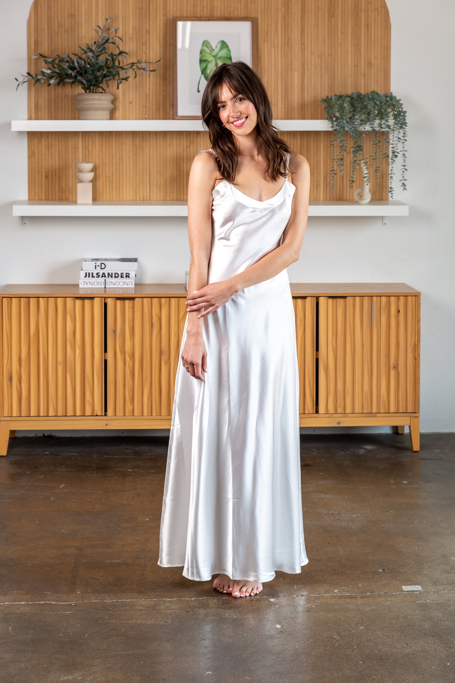 Long Satin Inner Slip, Adjustable Tank, Slip Dress, Inner Gown, Cami ...