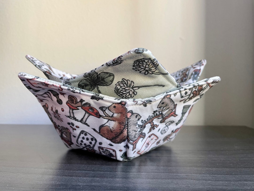 Microwavable Bowl Cozy - Forest Animals Playing Games and Clover ...
