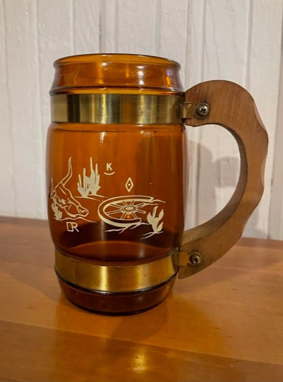 Vintage Siesta Ware Brown Barrel Glass Mug - Etsy