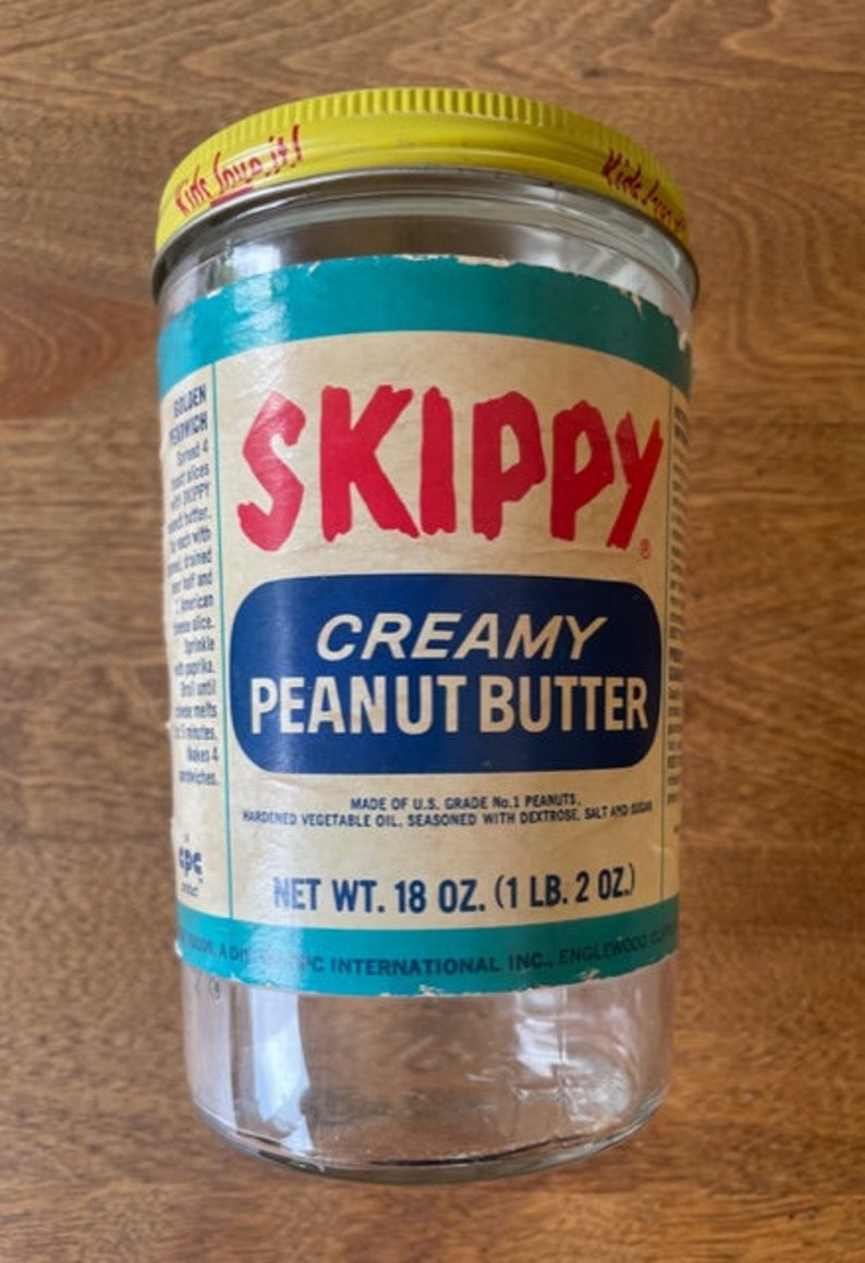 Vintage Skippy Creamy Peanut Butter 1973 18oz Glass Jar - Etsy