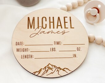 Mountain Birth Stat Sign - Etsy