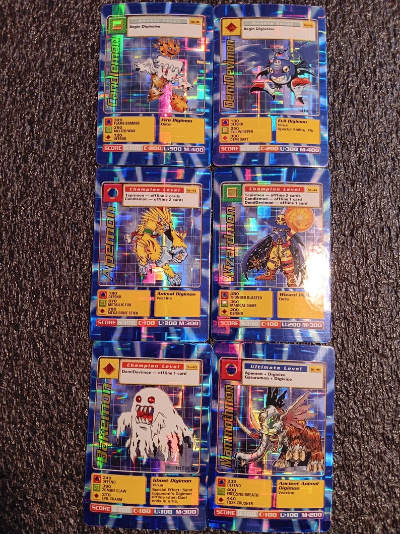 Digimon Cards Sticker 50qty Custom New Deck #1 All Holo - Etsy