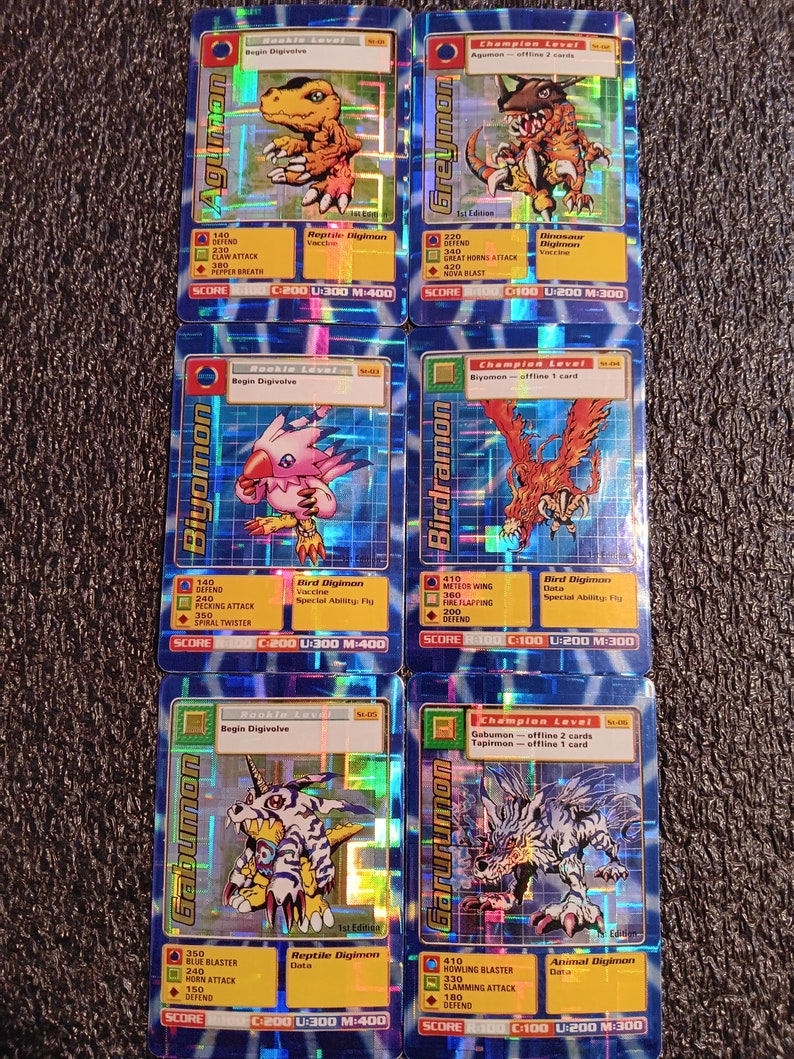 Digimon Cards Sticker 50qty Custom New Deck #1 All Holo - Etsy