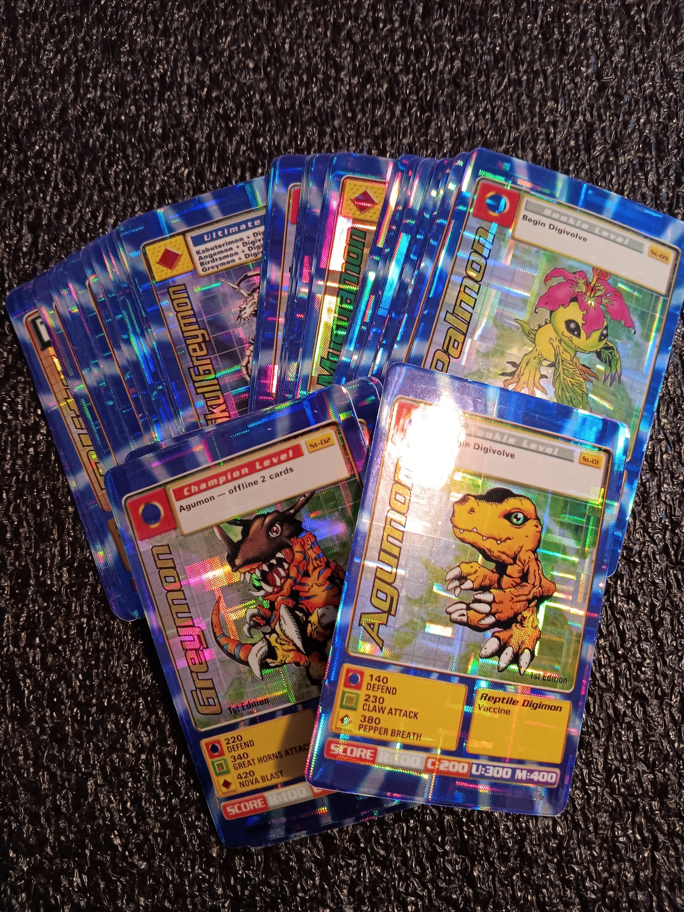 Digimon Cards Sticker 50qty Custom New Deck #1 All Holo - Etsy