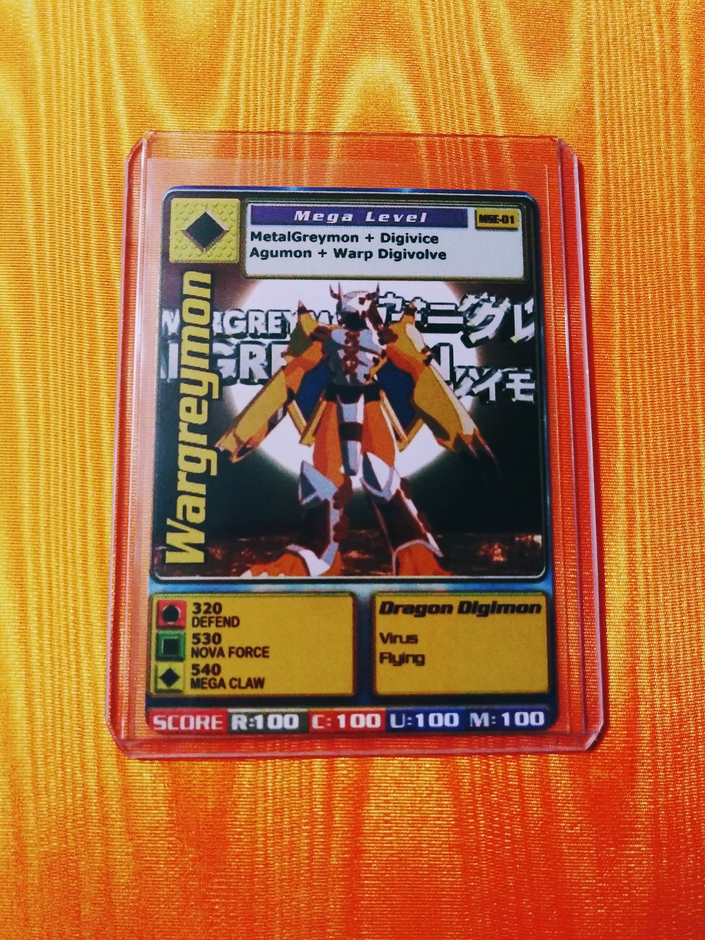 Digimon card Wargreymon. Custom cool non-holo card. New | Etsy
