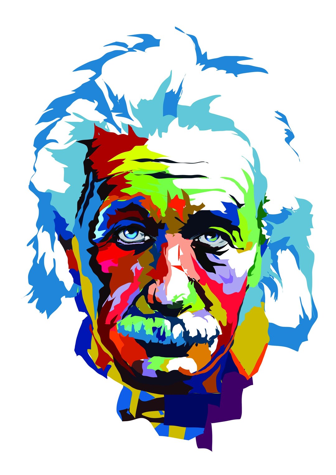 Vibrant Einstein Pop Art Print – Motivational Poster for Home and Office Decor | Digital ...