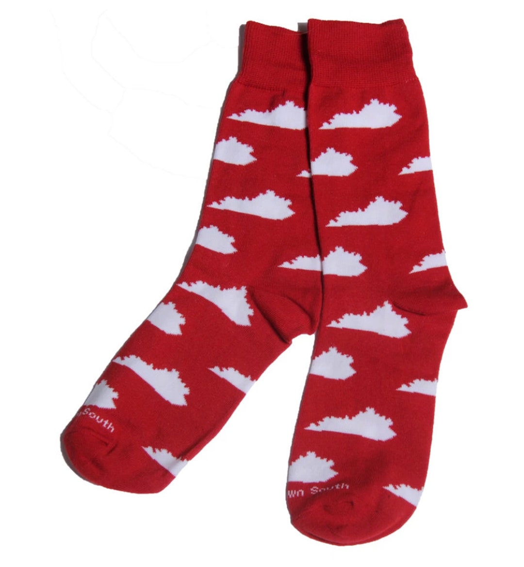 Kentucky State Socks Red/white - Fun Dress Socks - Gift Ideas - Cozy ...
