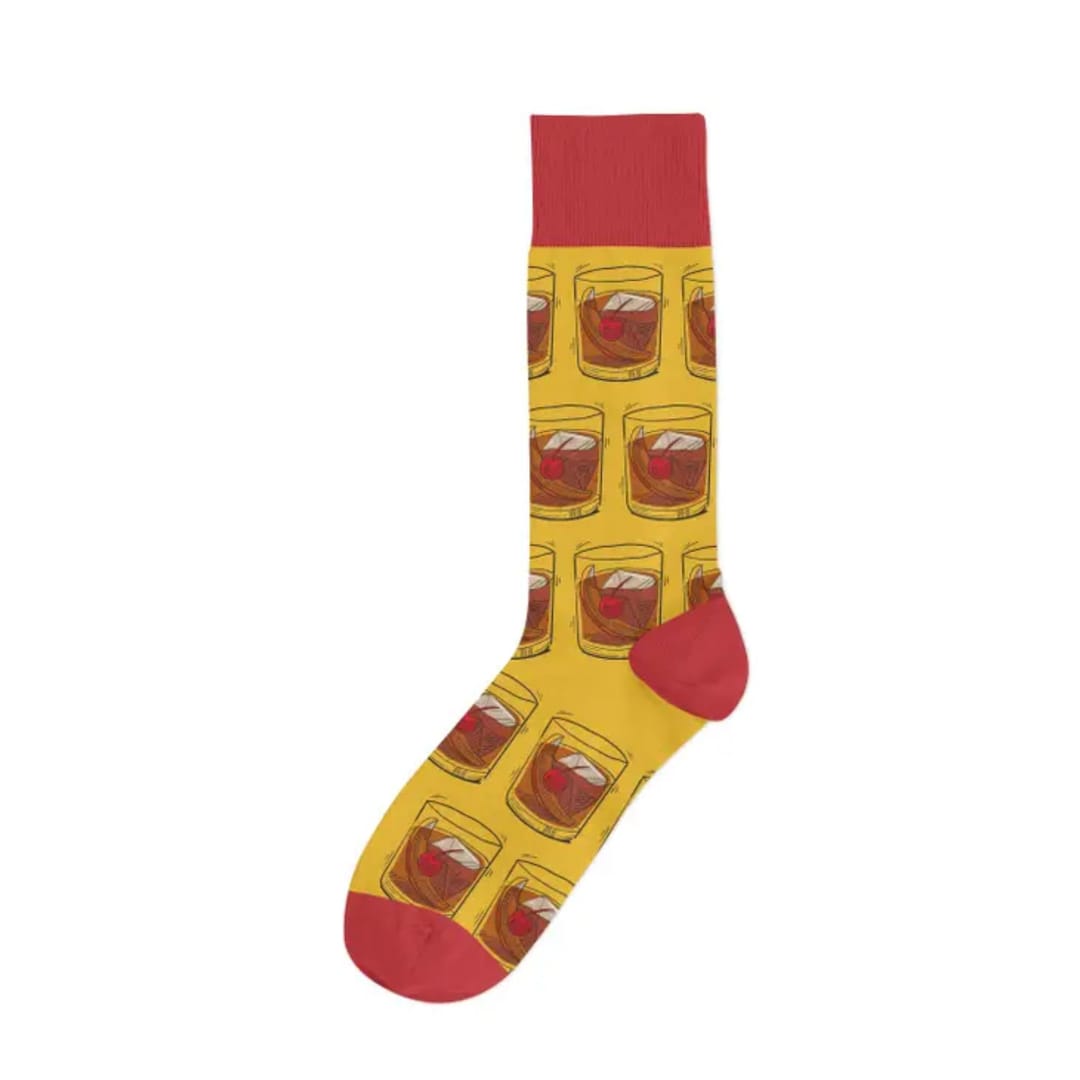 Bourbon Whiskey Old Fashioned Socks - Bourbon Sock - Boyfriend Gift ...