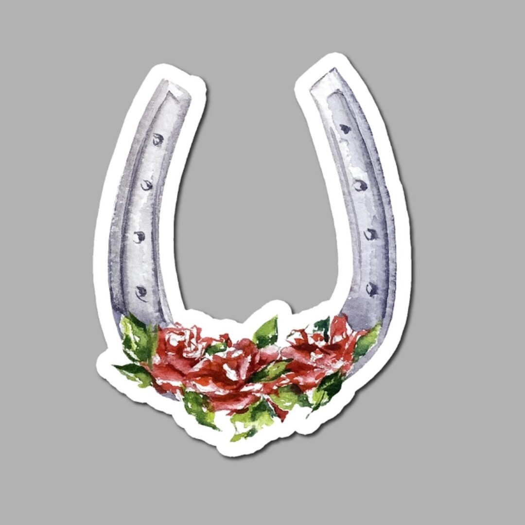 Horseshoe With Roses Sticker - Welcome Stickers - Greeting Sticker ...