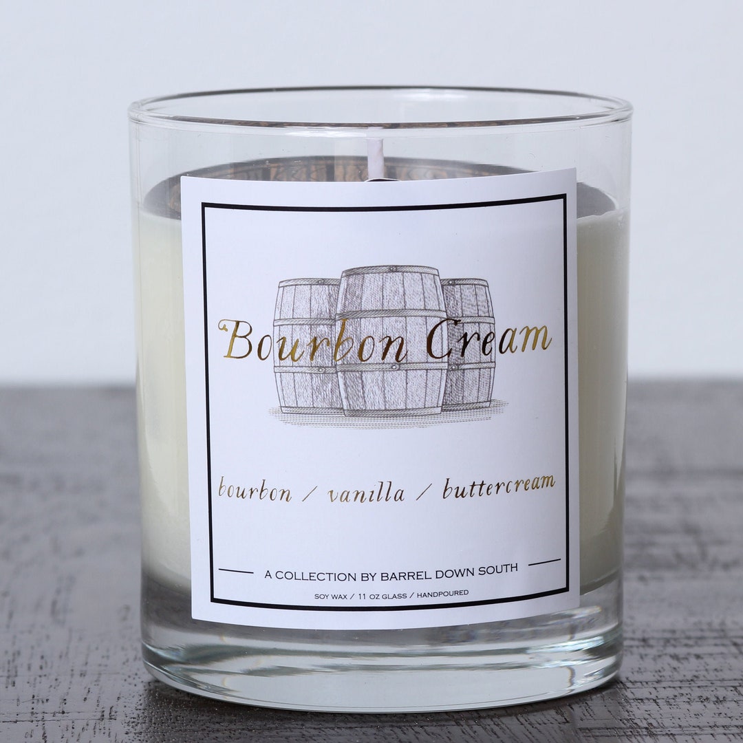 Bourbon Cream Glass Candle - Bourbon Gifts - Gift Idea - Bourbon Lover ...