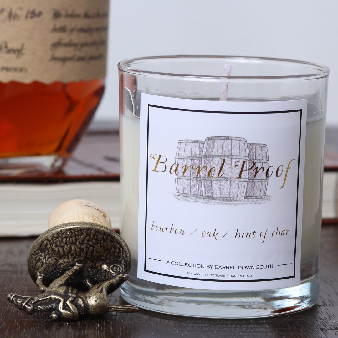 Bourbon Barrel Proof Glass Candle - Home Decor - Gift Ideas - Bourbon ...