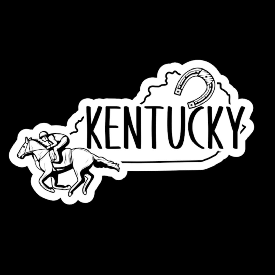 Derby Kentucky Shape Horseshoe Sticker - Horse Greeting Sticker ...