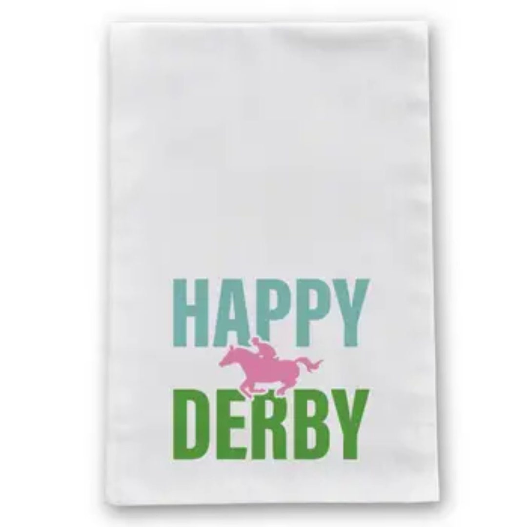 Derby Happy Derby Tea Towel - 2024 Derby - Horse Racing - Tea Towel ...