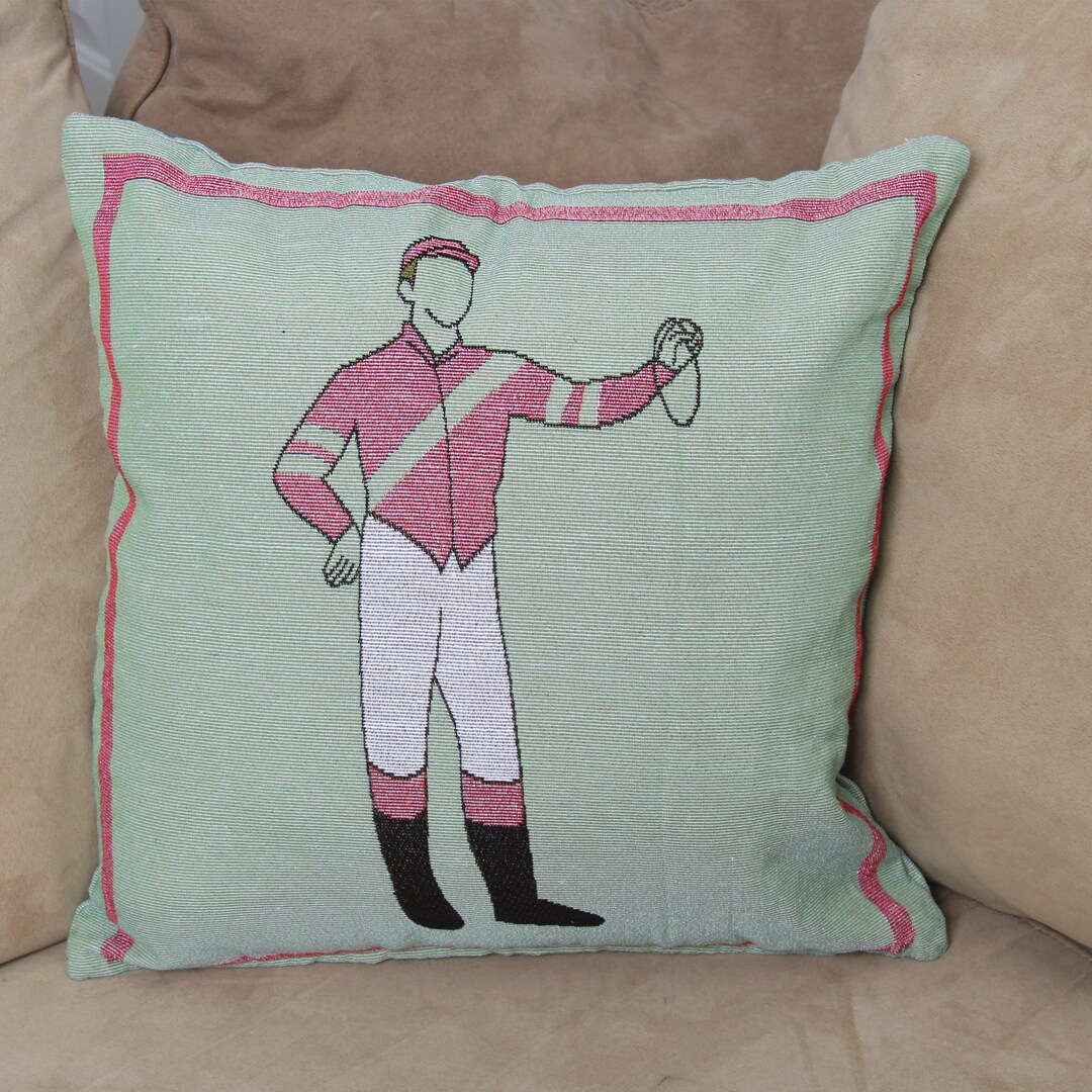 Derby Horse Jockeys Pillow Green - Horse Racing Gifts - Gift Ideas ...