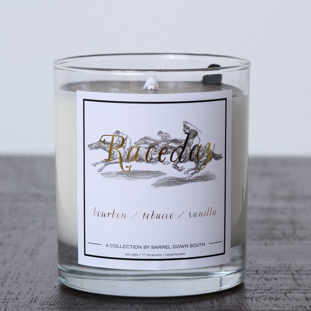 Race Day Glass Candle - Derby Gifts - 2024 Derby - Bar Decor - Bourbon ...