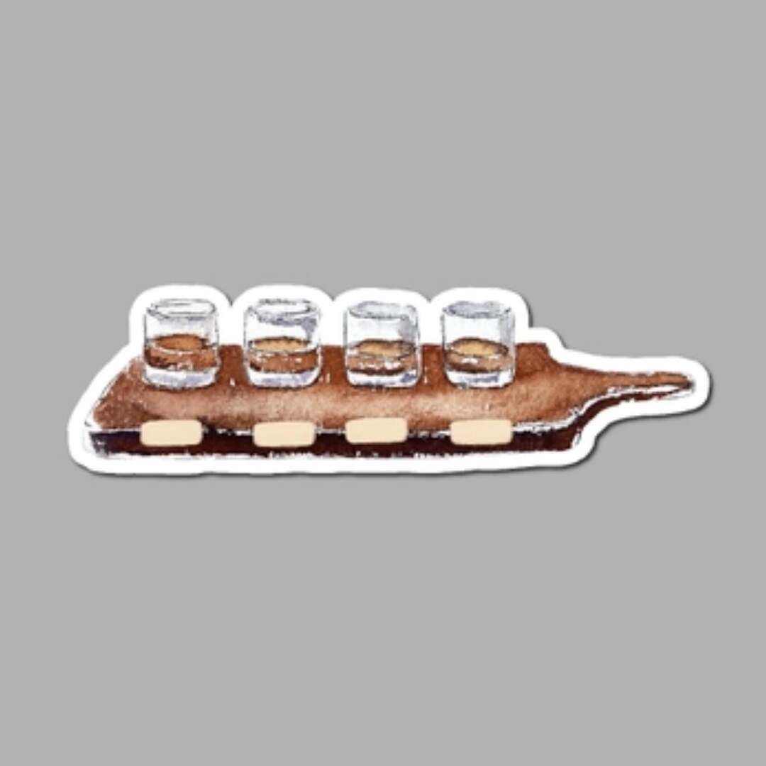 Bourbon Whiskey Flight Board Sticker - Bourbon - Whiskey Stickers ...