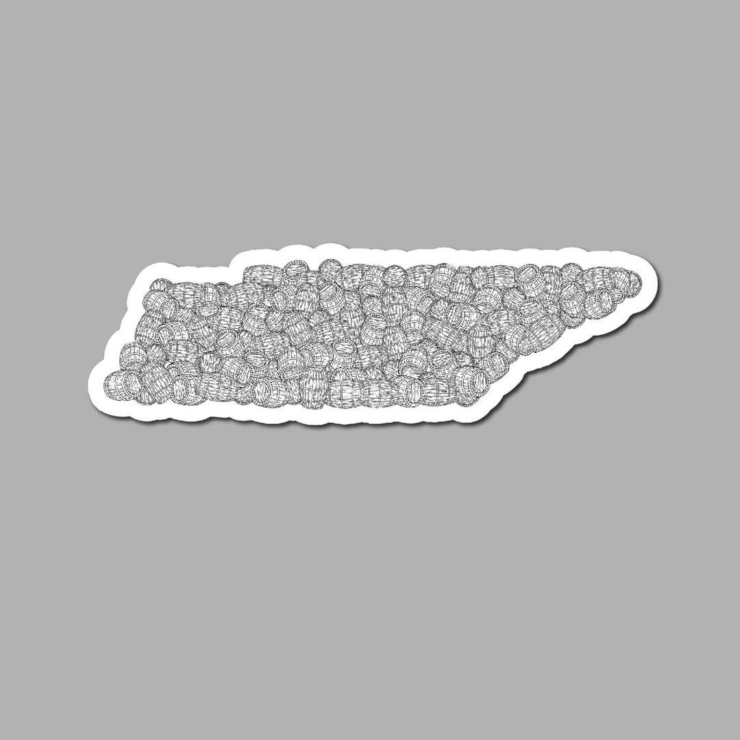 Tennessee State Bourbon Whiskey Barrels Sticker - Boyfriend Greeting ...