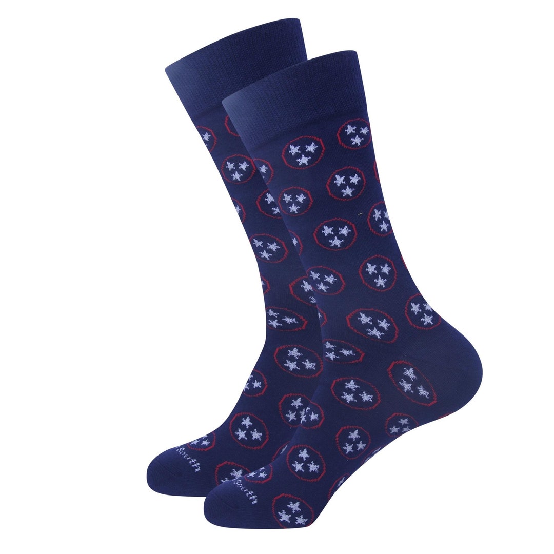 Navy Tri-star Tennessee Socks Sock Knoxville Tennessee - Etsy