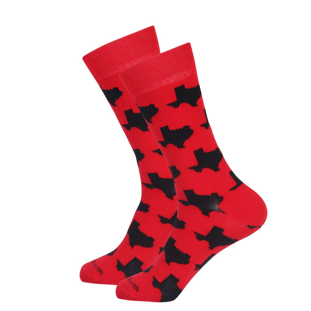 Texas Shaped State Socks Red - Boyfriend Gift - Husband Gift ...