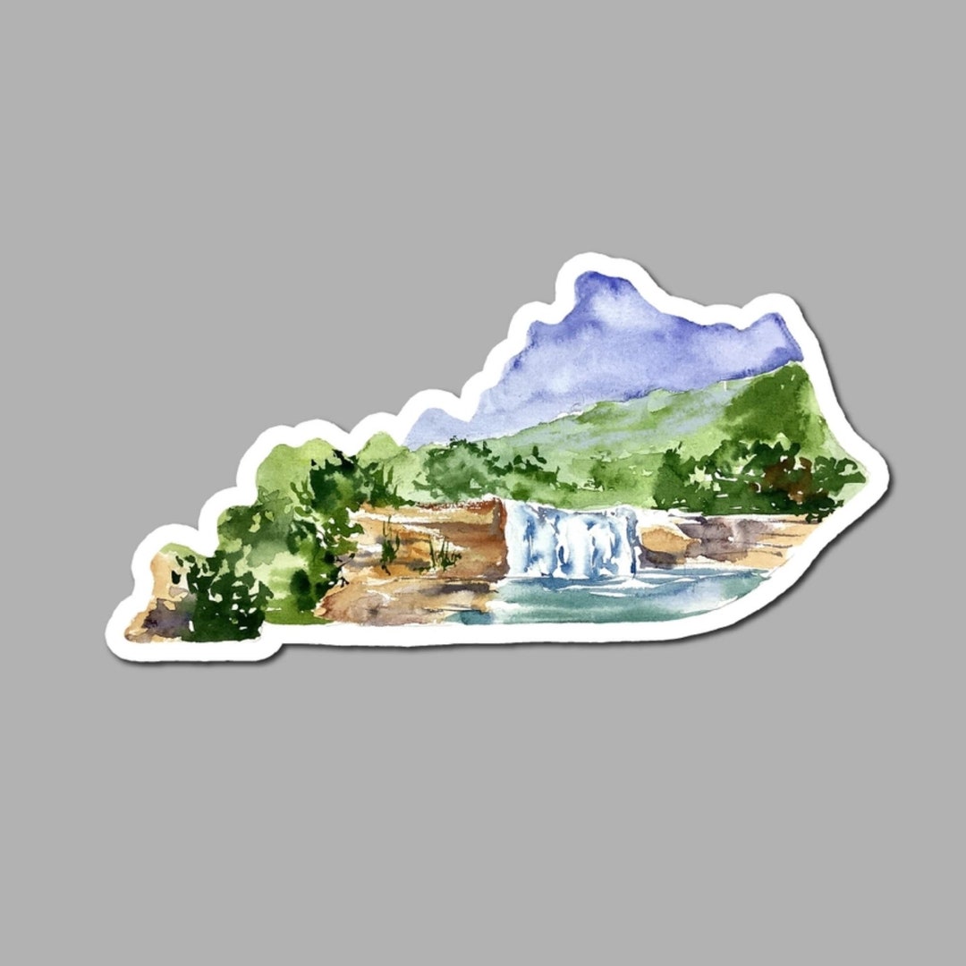 Kentucky State Hiking Waterfall Sticker - Welcome Stickers - Gift Ideas ...