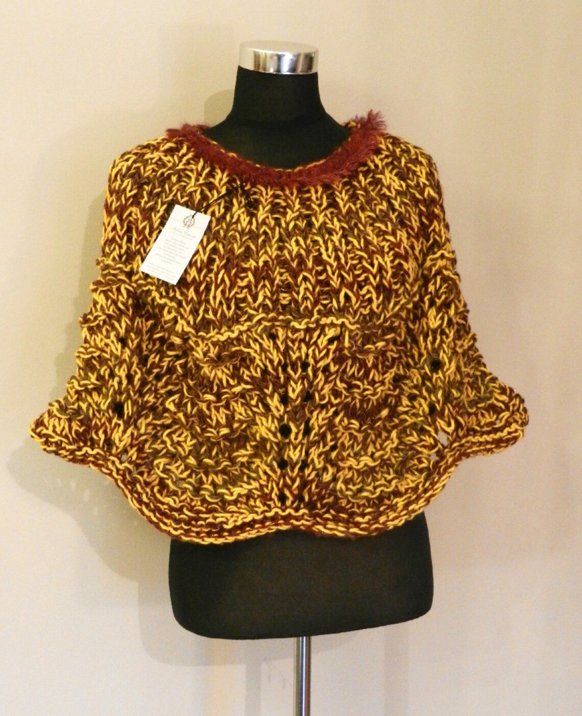 Yellow Cape Coat, Wool Cape, Burgundy Cape, Women Cape Coat, Warm Coat ...