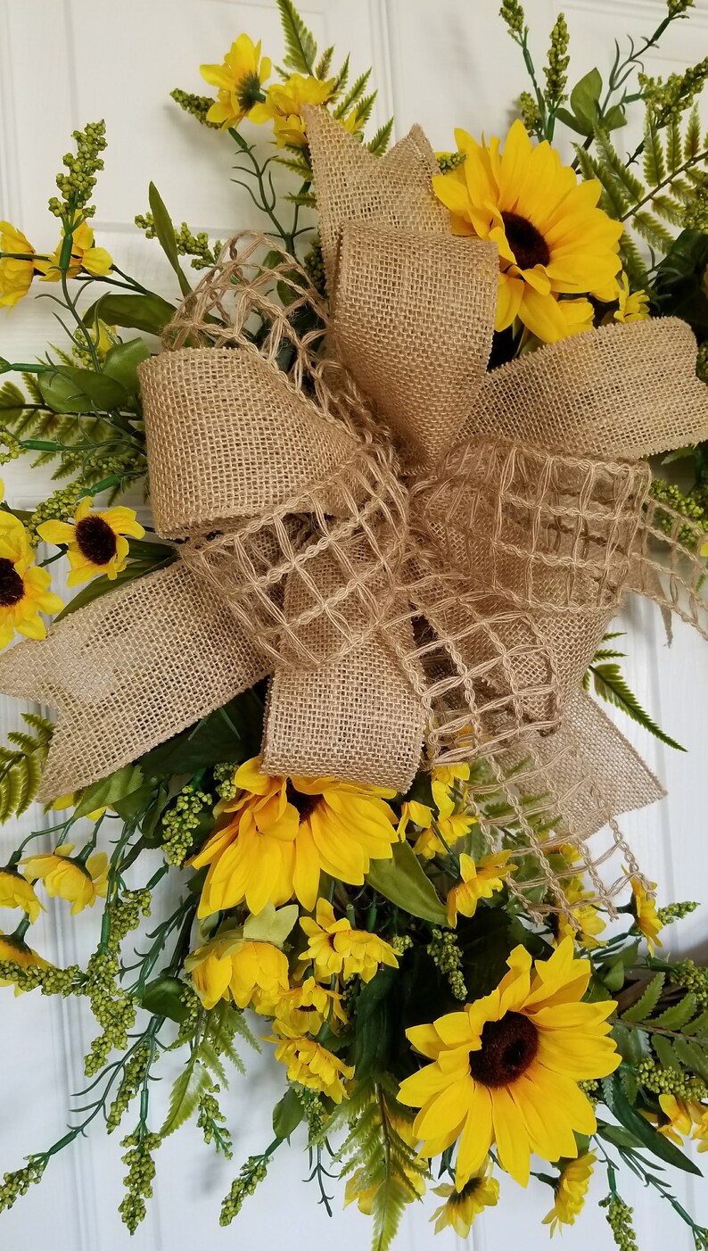 Bow for Wreath Burlap Bow Craft Supplies Rustic Bow Rustic | Etsy