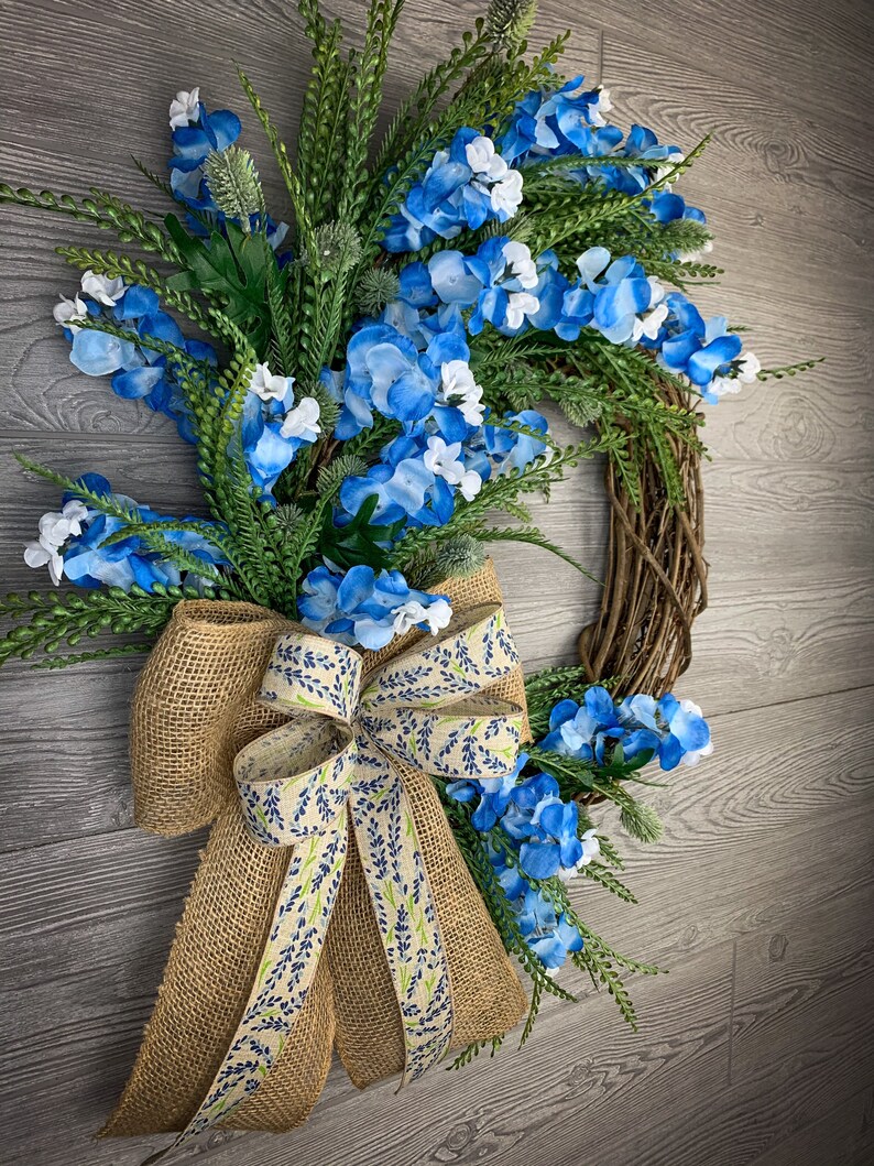 Texas Bluebonnet Wreath, Texas Wreath, Summer Wreath, Farmhouse Wreath ...