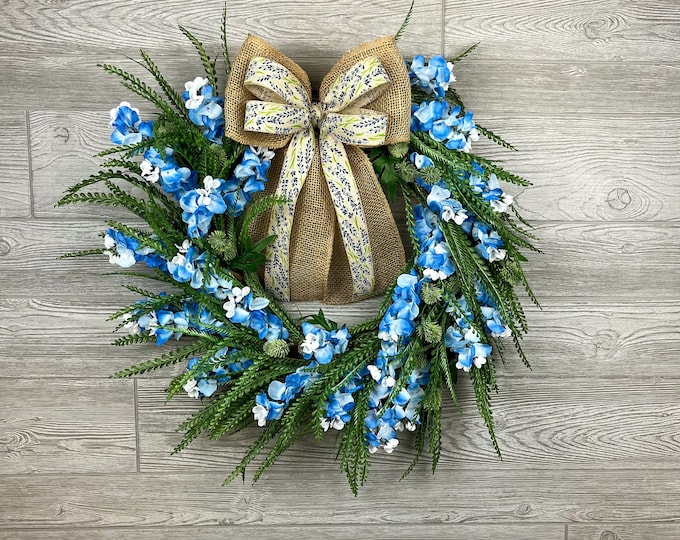 Texas Bluebonnet Wreath, Texas Wreath, Summer Wreath, Farmhouse Wreath ...