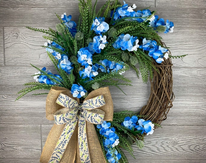Texas Bluebonnet Wreath, Texas Wreath, Summer Wreath, Farmhouse Wreath ...