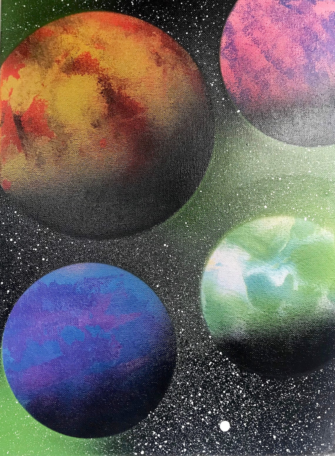 Spray Painting of Night Sky - Bright Colourful Artwork - Spray Painting ...