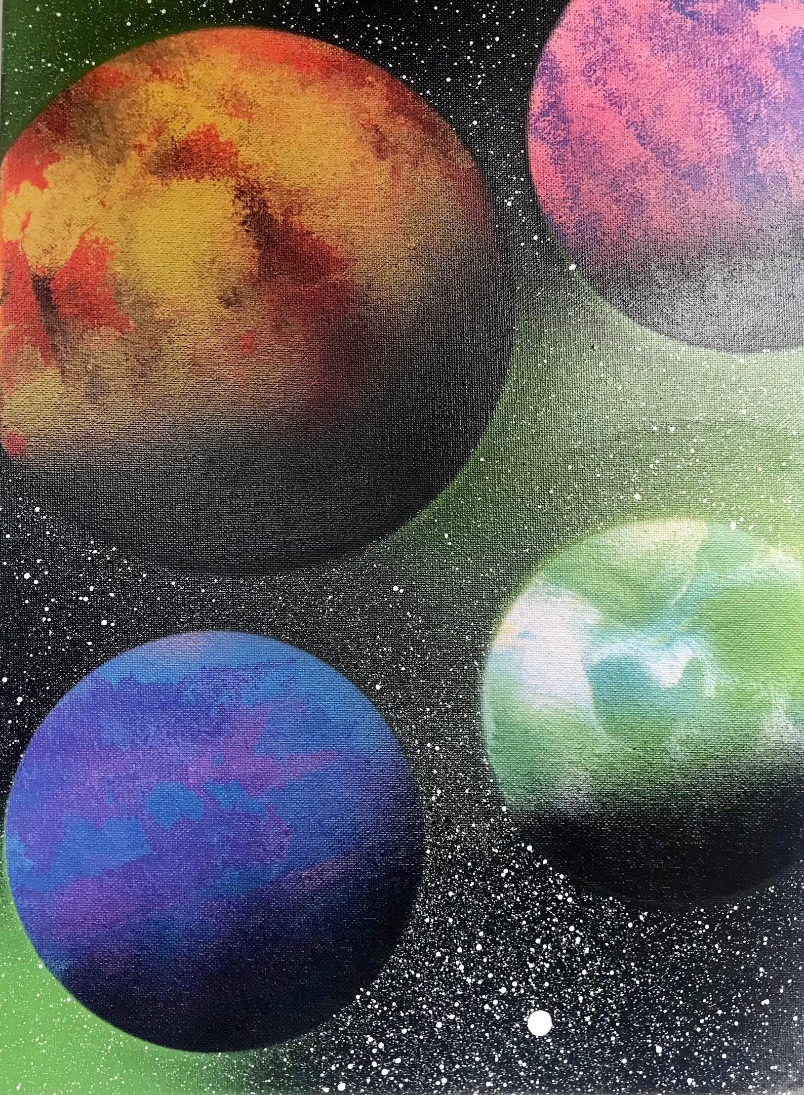 Spray Painting of Night Sky - Bright Colourful Artwork - Spray Painting ...