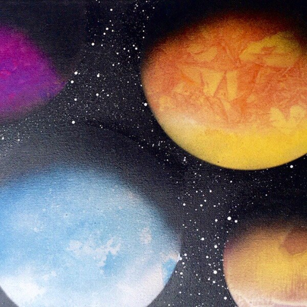 Spray Painting of Night Sky Bright Colourful Artwork Spray Painting Art ...