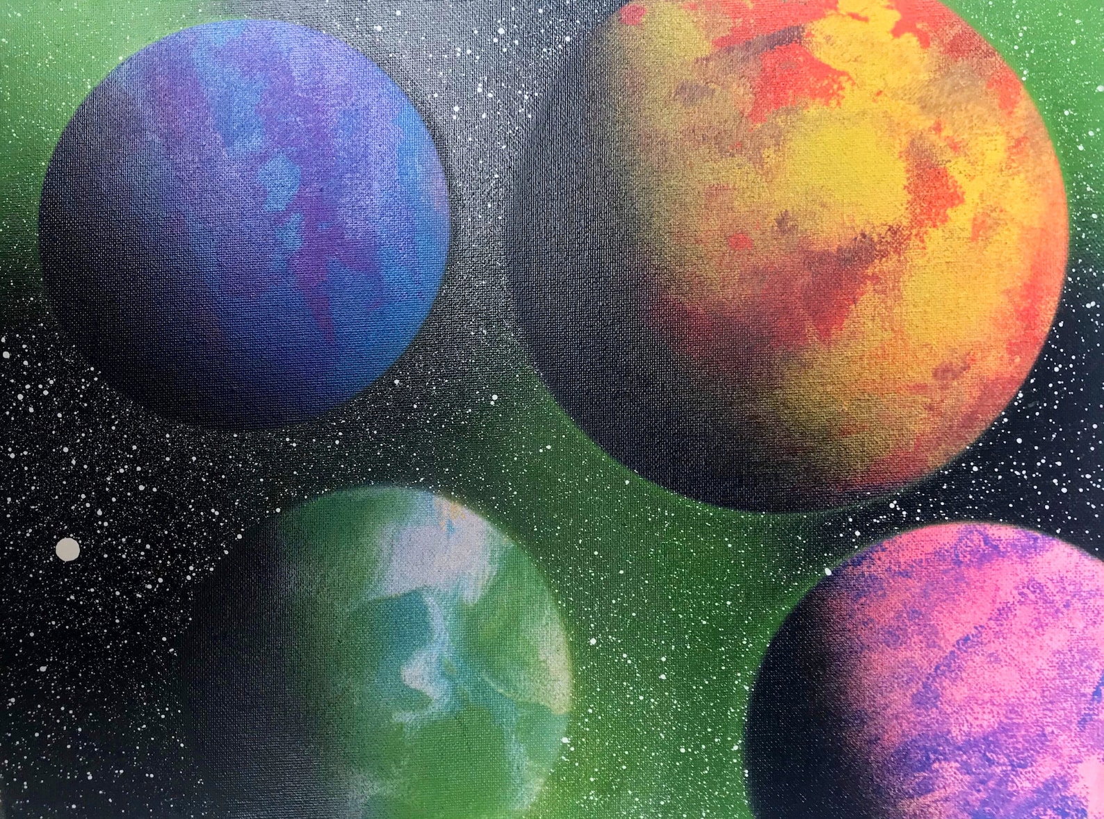 Spray Painting of Night Sky - Bright Colourful Artwork - Spray Painting ...