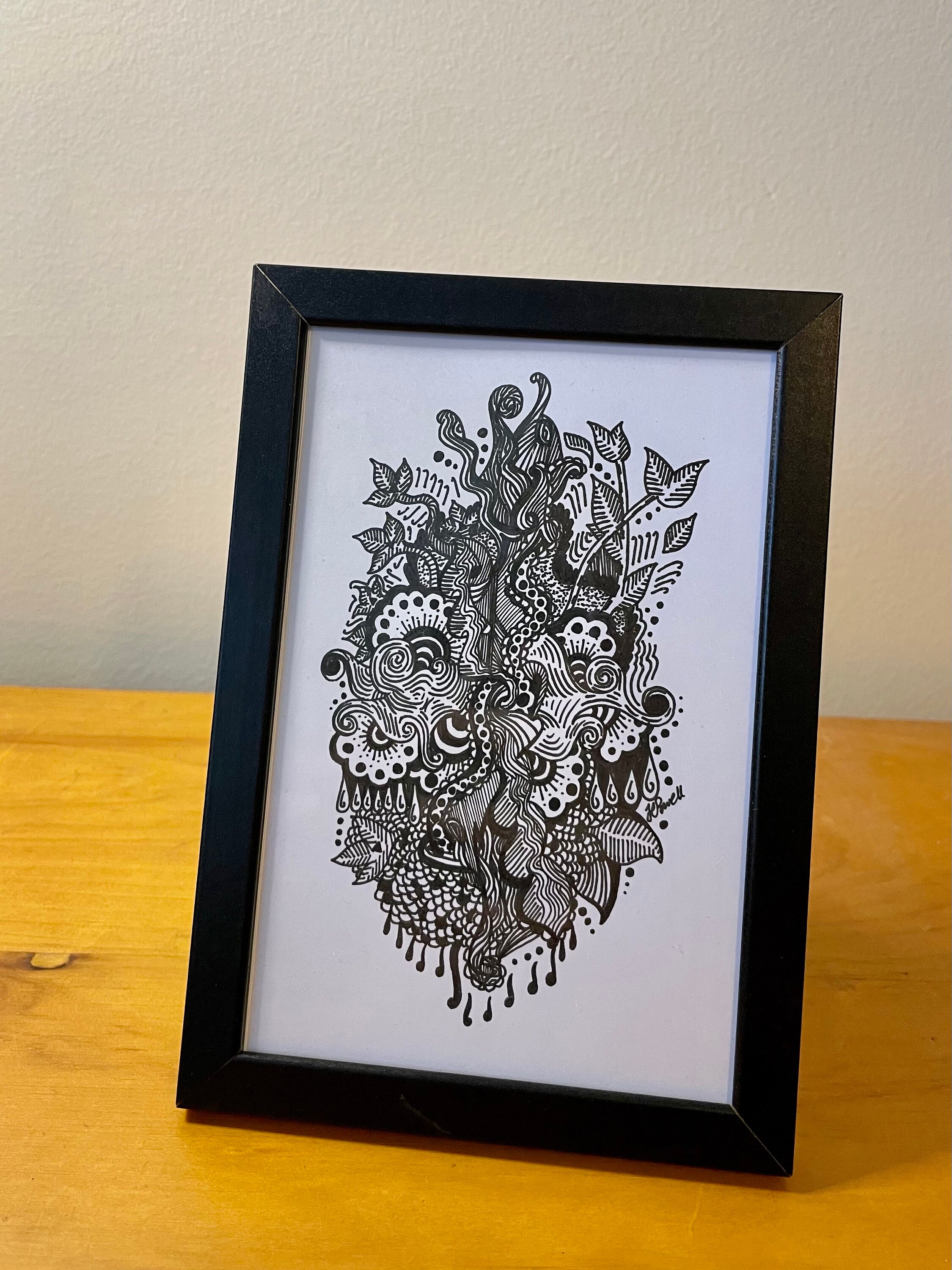 Original Artwork: Intricate Abstract Drawing With Pen - Etsy