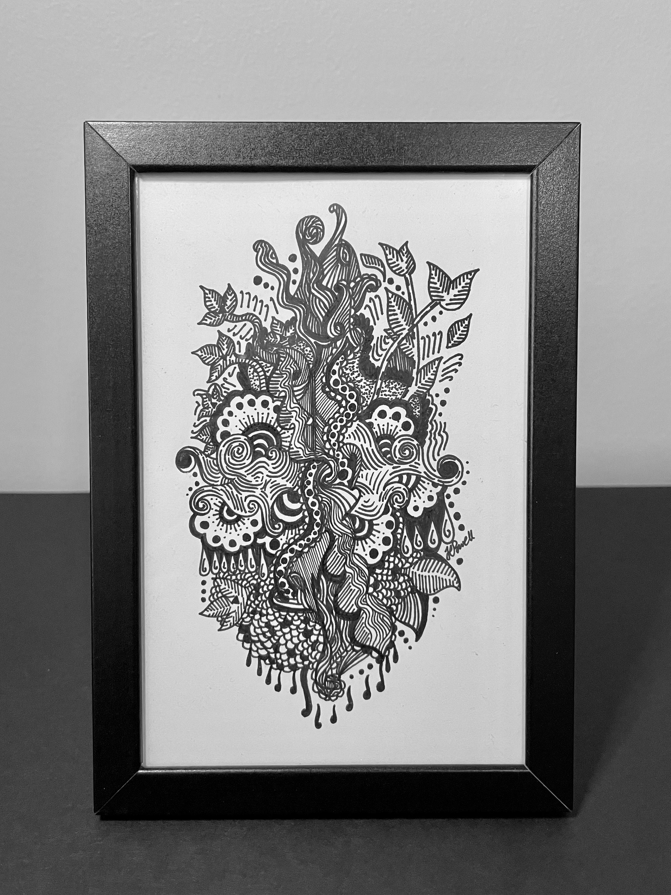 Original Artwork: Intricate Abstract Drawing With Pen - Etsy