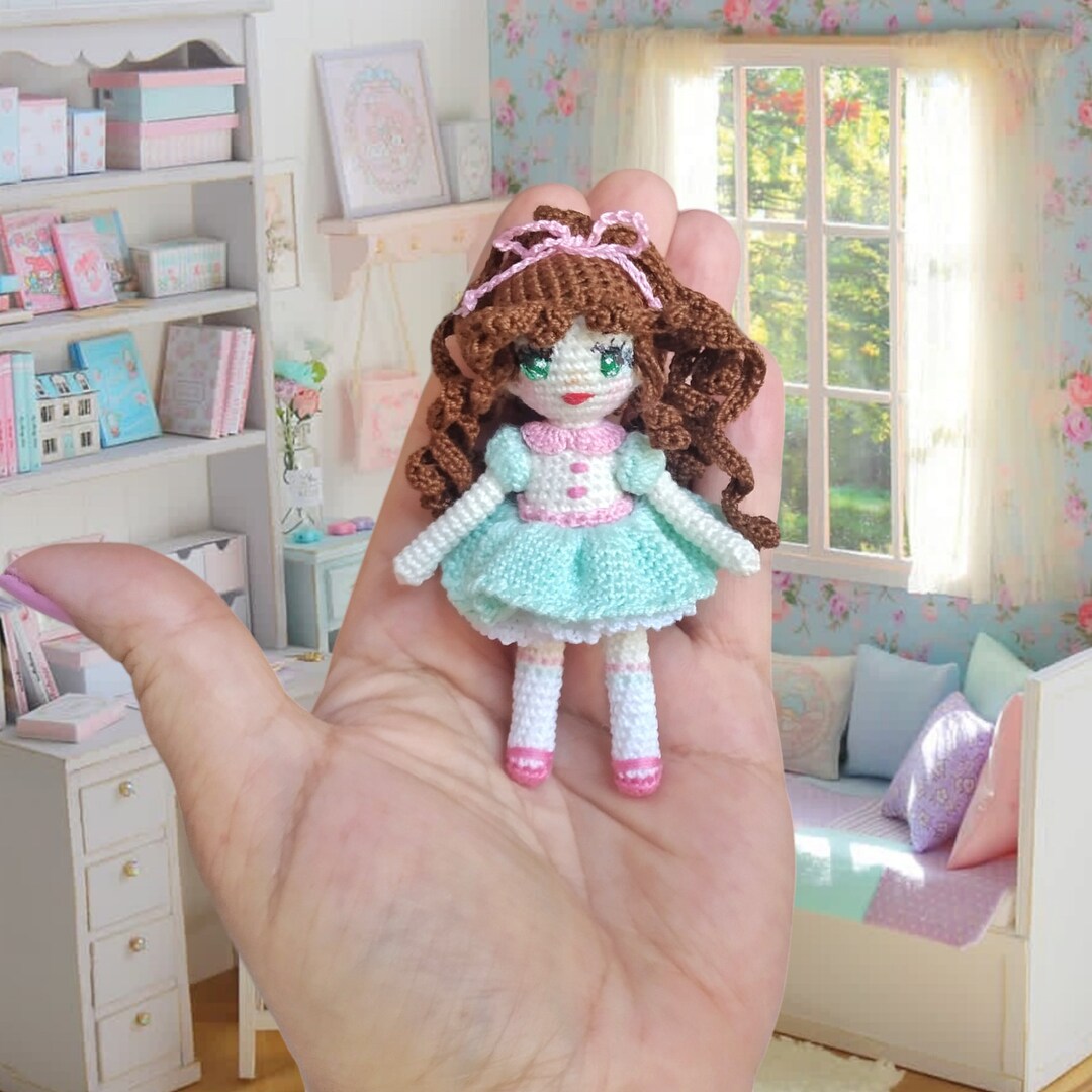 Small Crochet Amigurumi Doll 9 Cm 3.54 Tall. Collectible Doll, Gift for ...