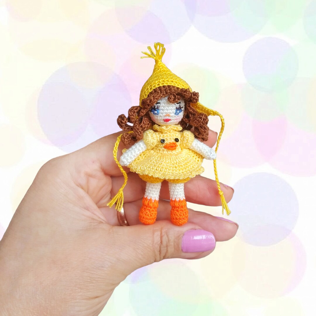 Small Amigurumi Crochet Doll 8cm 3.1 Tall. Collectible Doll, Gift for ...